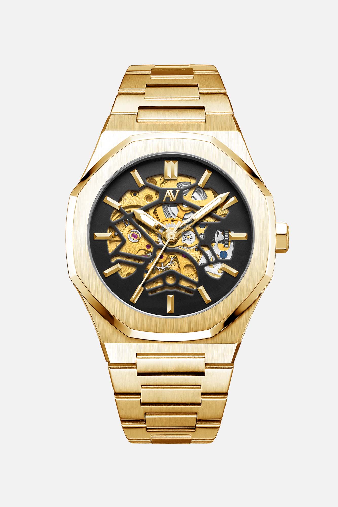 Atos | Gold Skeleton Watch | Atolio Vegas | Steel Strap