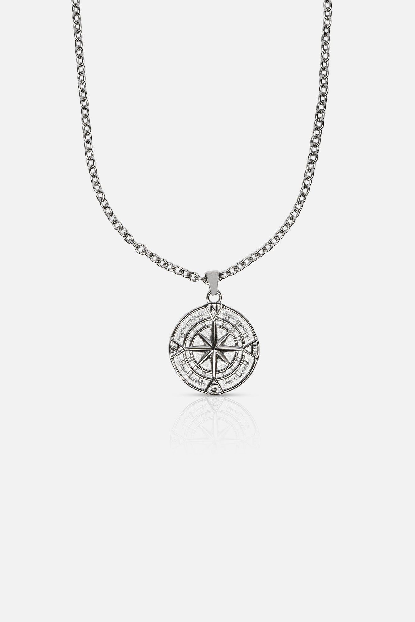 Men's Silver Pendant Necklace | Compass | Atolio Vegas