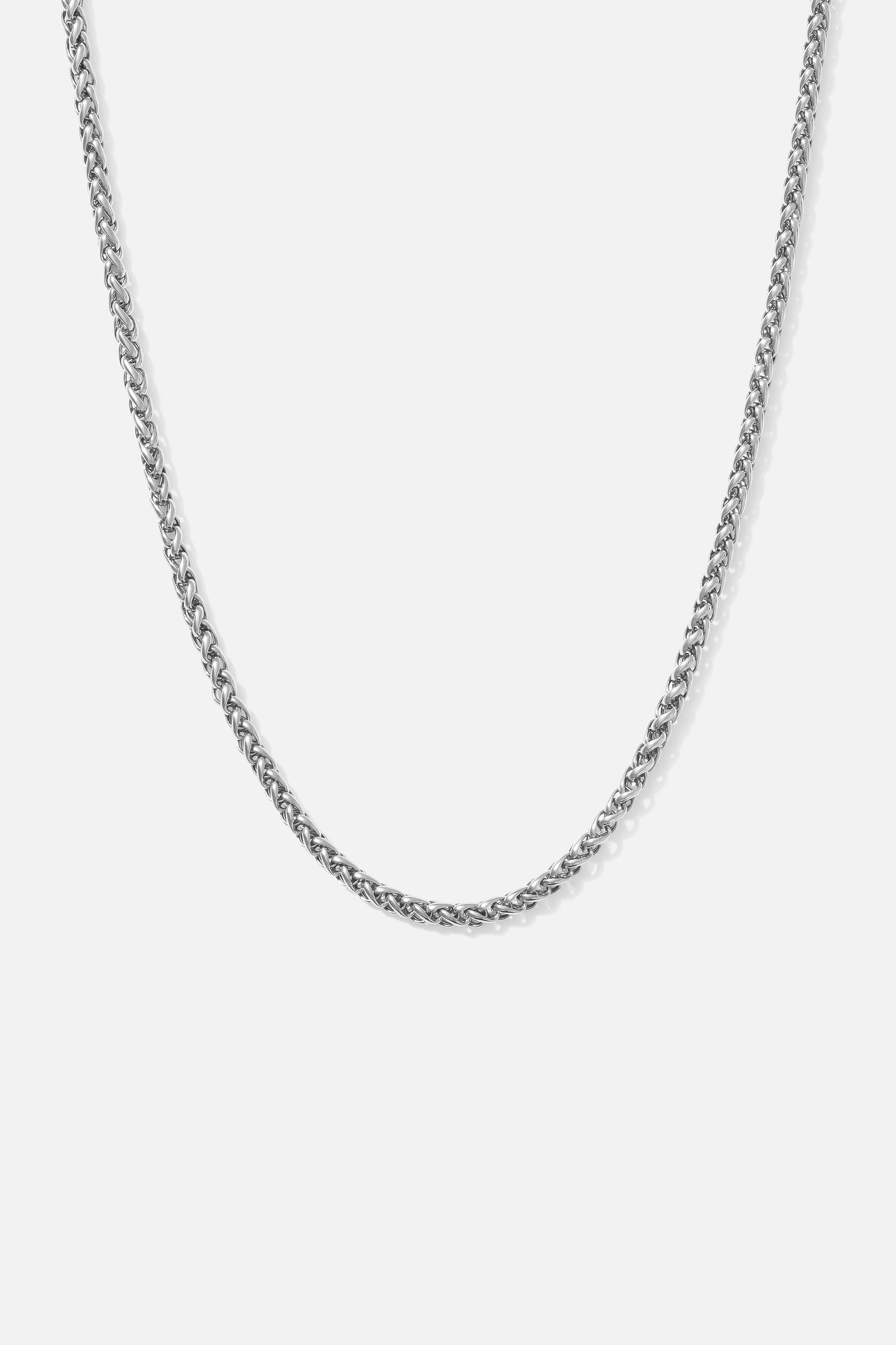 Men's Silver Chain Necklace | Wheat | 3mm Width | Atolio Vegas