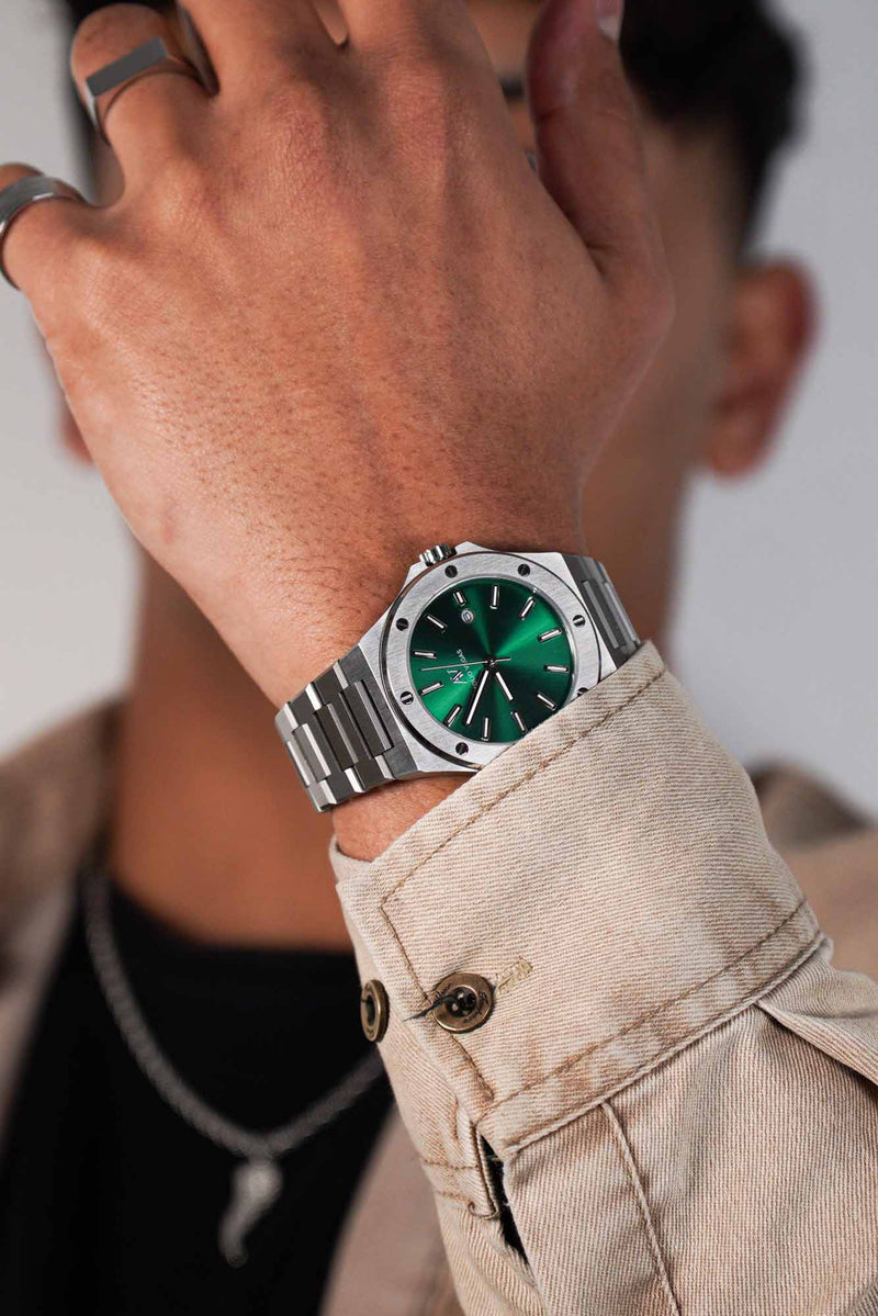 Zolten Emerald | Silver Green dial | Atolio Vegas | water resistant