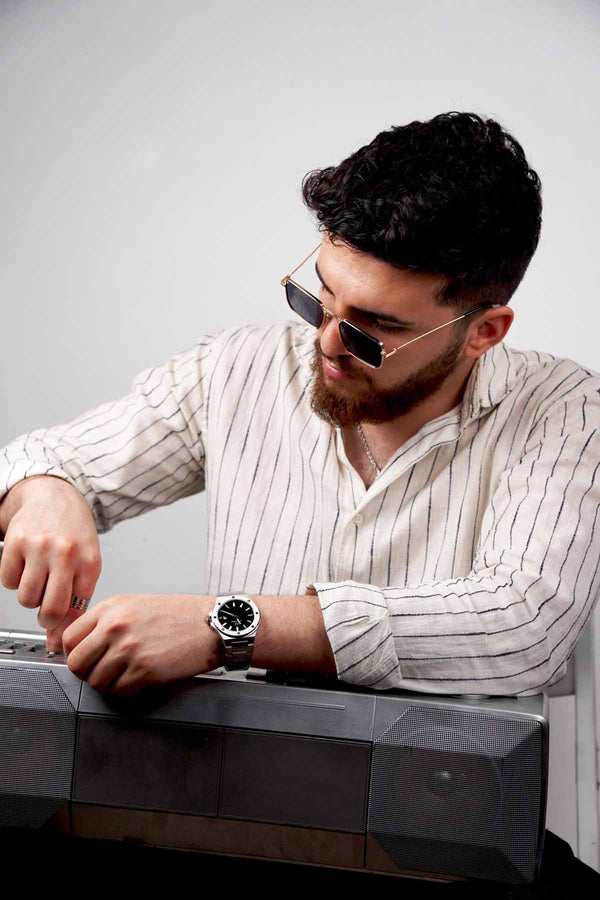 Zolten Black | Men's Silver Watch | Atolio Vegas | water resistant