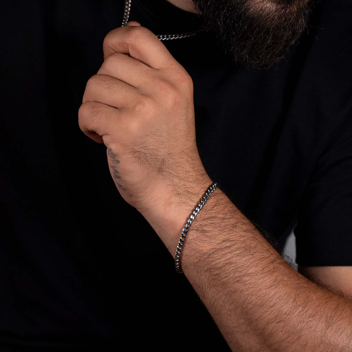 Men's Silver Chain Bracelet | cuban | 5mm Width | Atolio Vegas